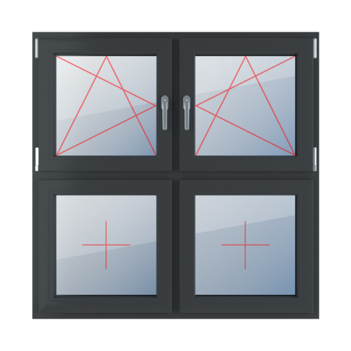 Left-hand turn-tilt, right-hand turn-tilt, fixed glazing in the leaf ...